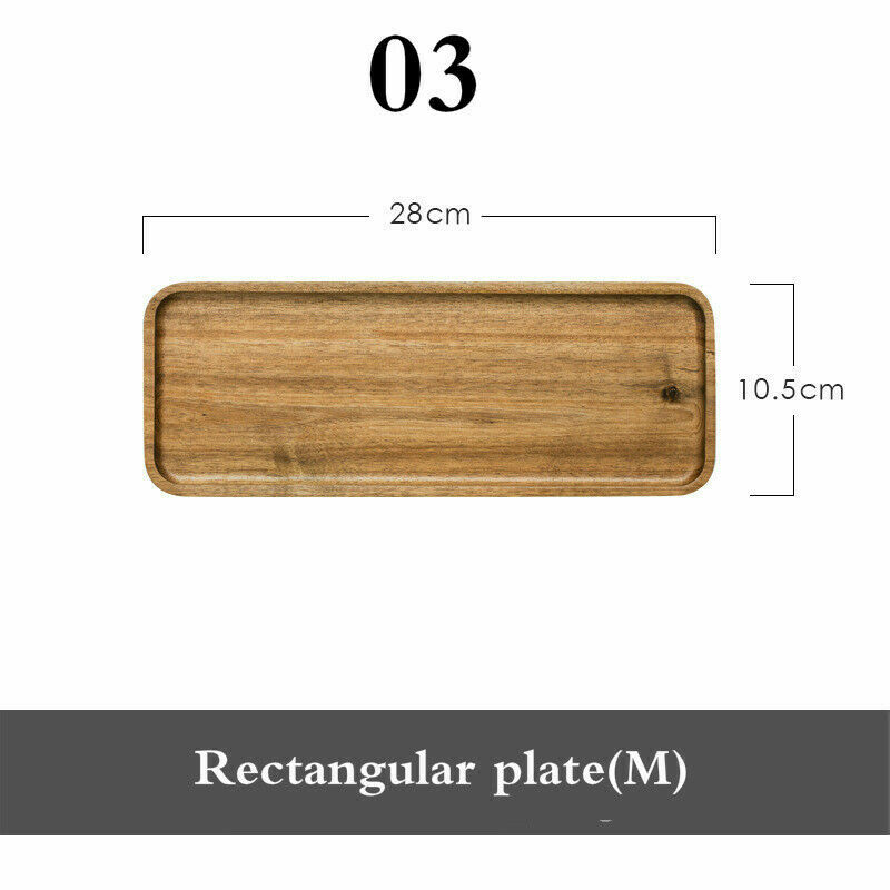 Acacia Wooden Tea Serving Tray Rectangle Household Food Storage Table ...
