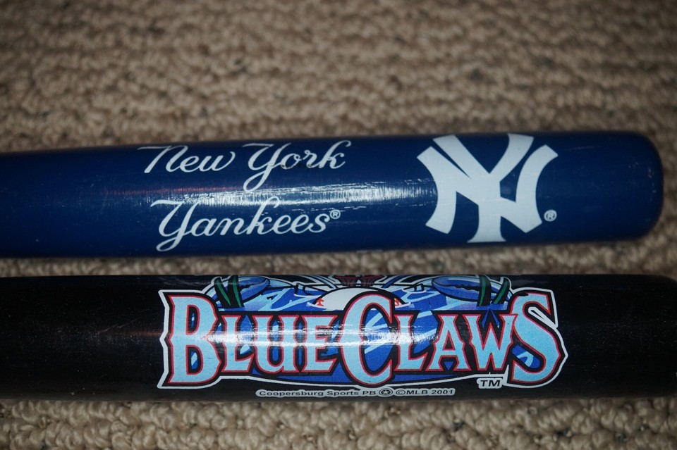1999 New York Yankees & 2001 Blue Claws Mini Baseball Bats | eBay