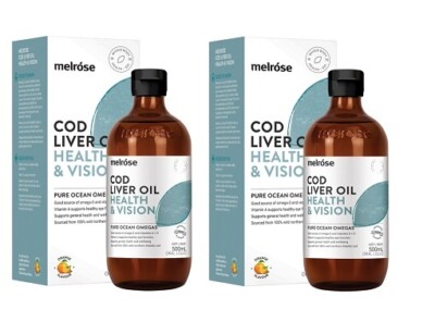 2 x Melrose Cod Liver Oil Health & Vision 500mL (1L TOTAL ...