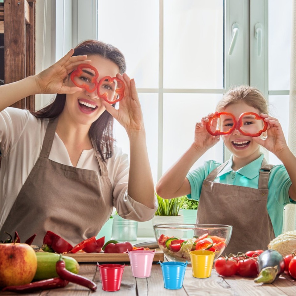 4 Pcs Novelty Popcorn Bucket Tin Pail Small Pencil Buckets Decorative ...