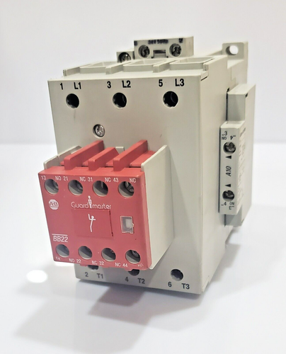 ALLEN BRADLEY 100-C60*00 CONTACTOR 24V AC WITH ADD ON BLOCK ATTACHED ...