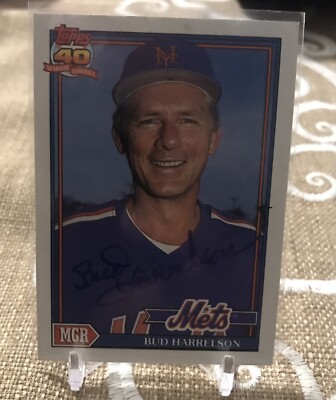 1991 TOPPS #261 BUD HARRELSON AUTO NEW YORK METS MANAGER | eBay