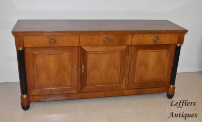 Baker Furniture Empire Style Cherry Buffet Sideboard Credenza ...