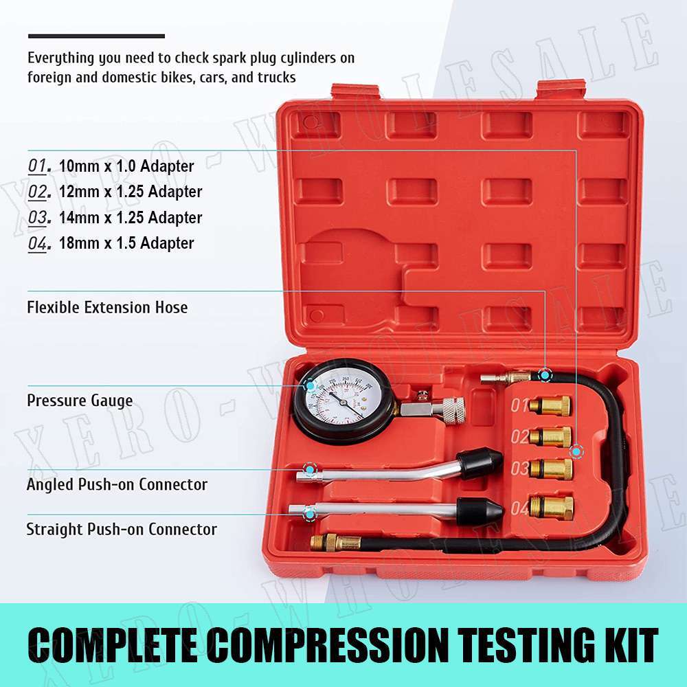 300PSI Petrol Engine Compression Tester Kit Tool Set For Automotives ...