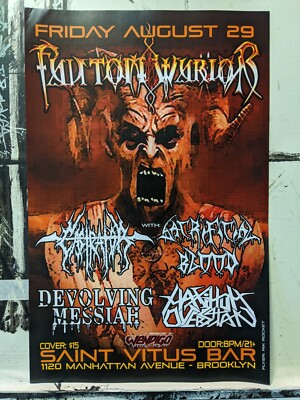 2016 FANTOM WARIOR Poster THRASH METAL CONCERT New York City St Vitus ...