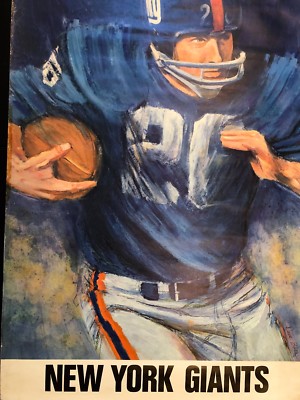 VINTAGE 1965~NFL NY GIANTS FOOTBALL~POSTER~PROGRAM COVER~24X36~DAVE ...