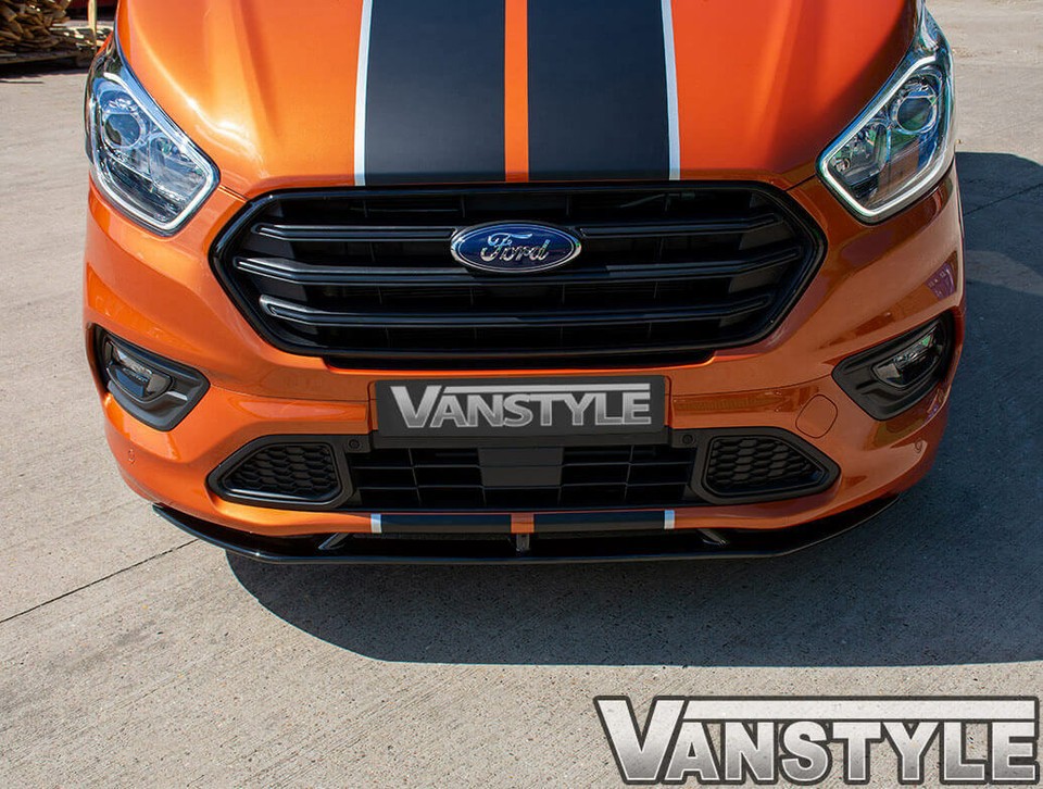 FITS FORD TRANSIT CUSTOM 18-23 SPORT STYLE LOWER FRONT SPLITTER BLACK ...