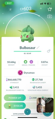 Shiny Dynamax Bulbasaur Pokemon Go Trading | eBay