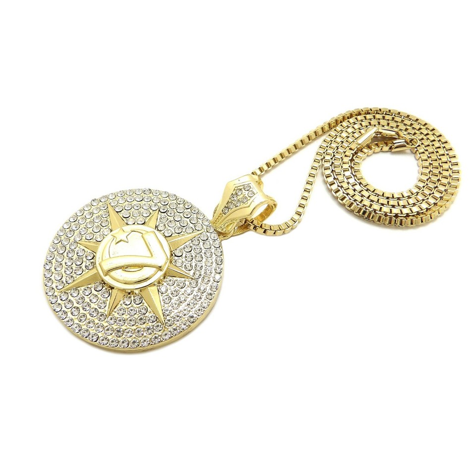 Hip Hop 5 PERCENTER 7 STAR Pendant & Box / Franco / Cuban Chain Bling ...