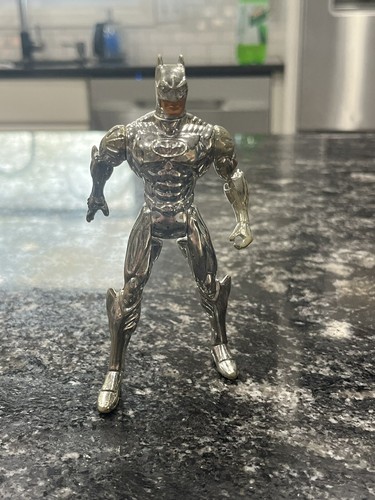 Vintage 1996 CHROME BATMAN 5" Action Figure Brain vs Brawn Kenner DC ...