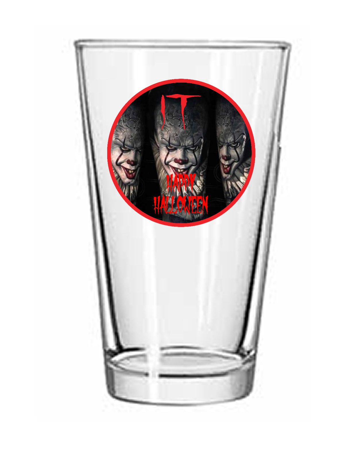 Halloween - It - Pennywise - 16 oz Pint Beer Glass Pub Seltzer Cocktail ...