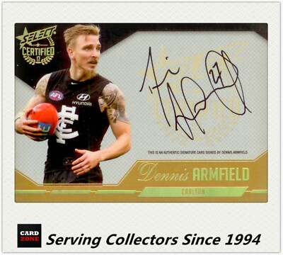 2017 SELECT AFL CERTIFIED SIGNATURE CARD SCS6 DENNIS ARMFIELD-CARLTON ...