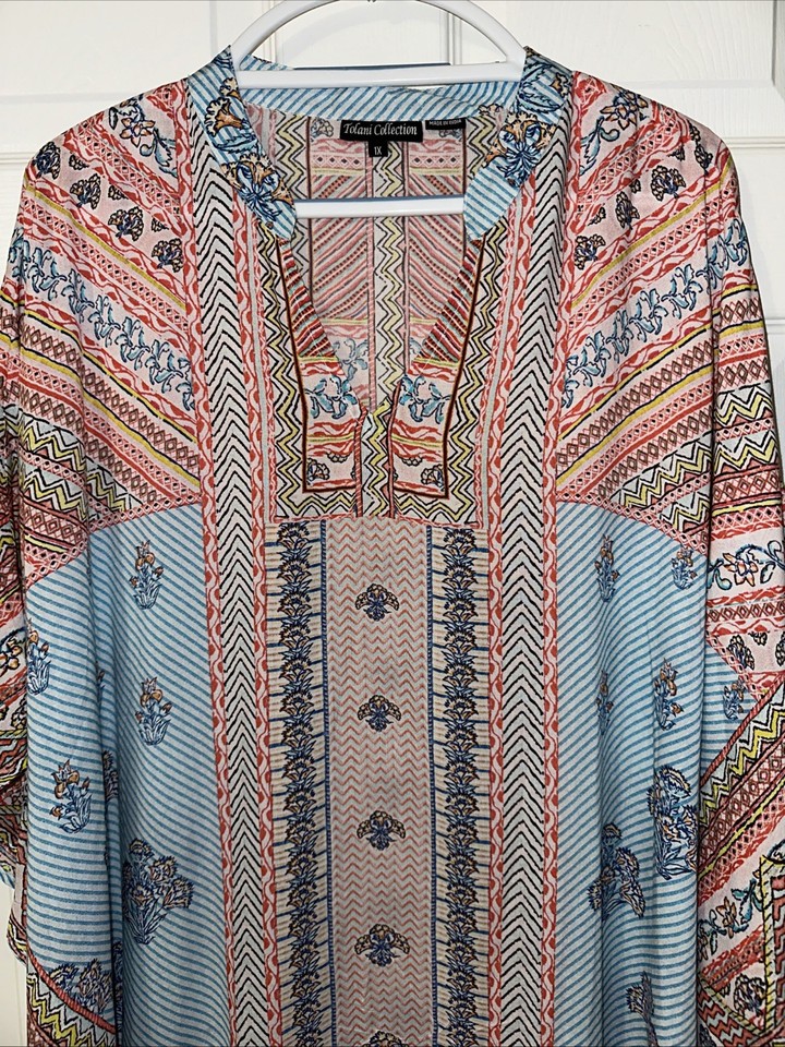 Tolani Collection Top Womens Plus Size 1X Oversized Flowy Blouse | eBay