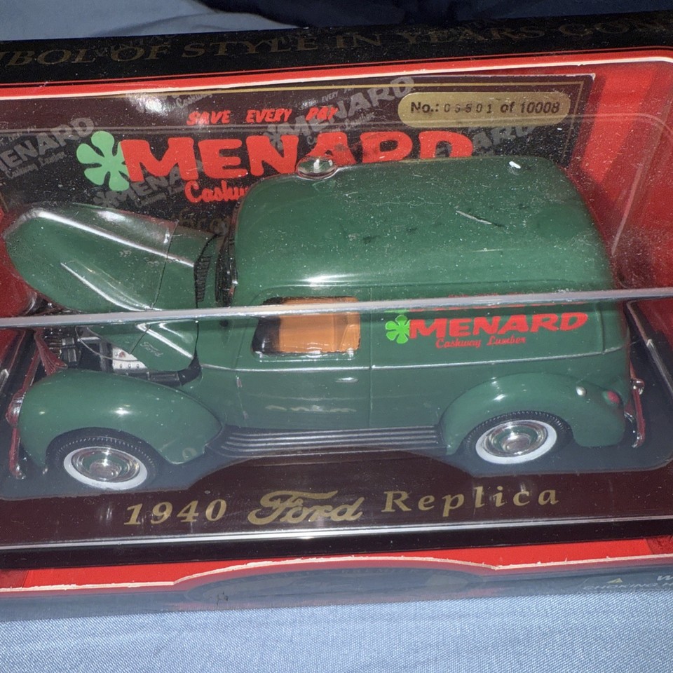 Golden Wheel 1940 Ford Panel Van Menards 1/32 Diecast Green S/N 00857 ...