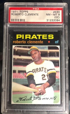 1971 TOPPS HOF ROBERTO CLEMENTE 3000 HITS 630 PSA NM-MINT 8 Pittsburgh ...