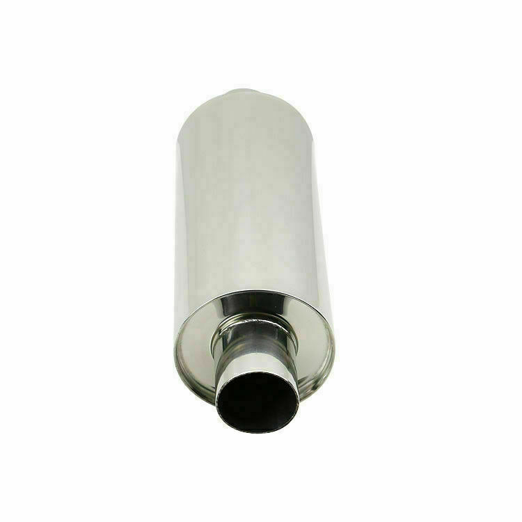 2'' in/out 4.5'' Body Muffler Tip Exhaust Resonator Silencer Straight ...