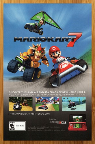 2011 Mario Kart 7 Nintendo 3DS Vintage Print Ad/Poster Official Promo ...