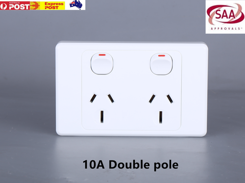 1 5 10 x DOUBLE POLE Double 10AMP Power Point CARAVAN Trailer 2GPO SAA ...