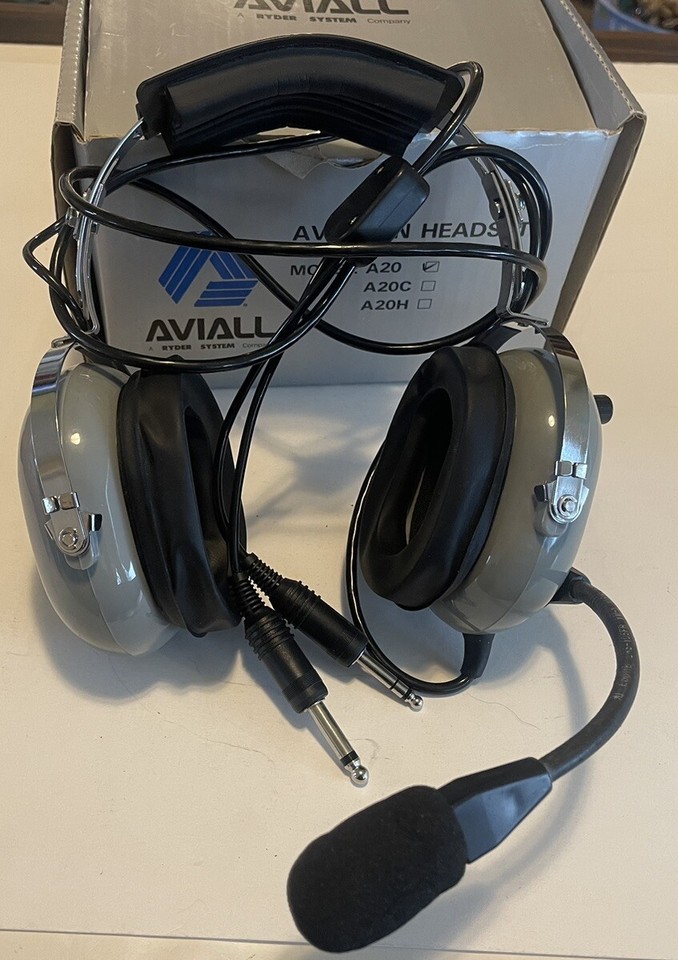 Aviall Ryder Systems Pilot Headset Model A20 w/ Box | eBay
