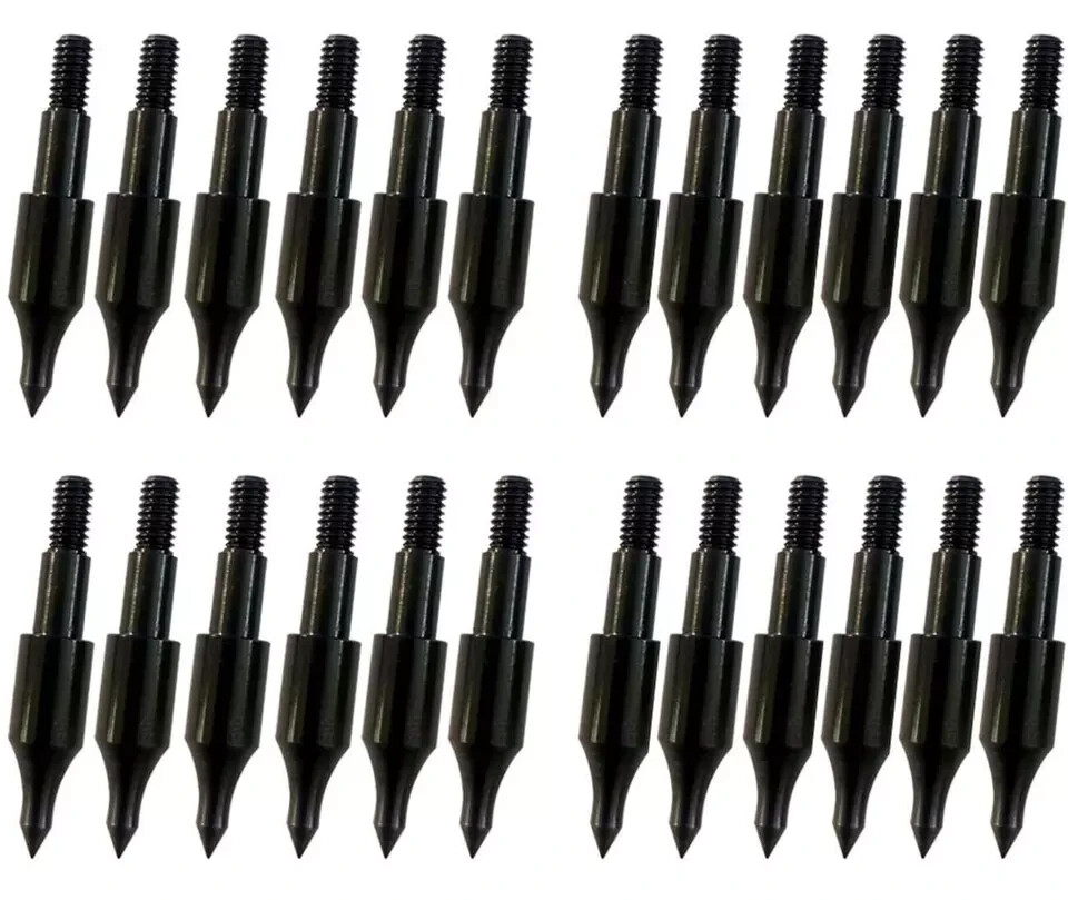 24 Pcs Steel 100 Grain Archery Arrow Field Points Field Tips - Practice ...