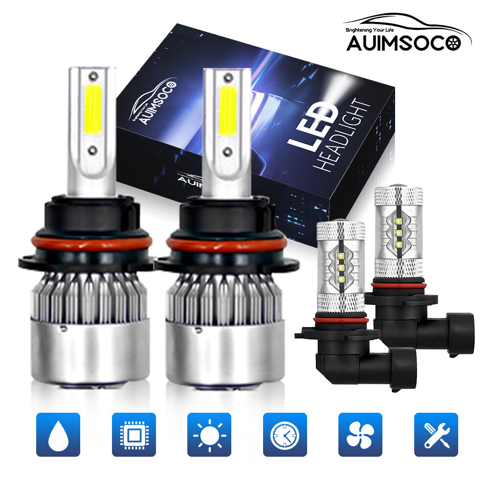 9007/HB5 LED Headlight Bulbs Hi/Lo+Fog Light for Ford Expedition 1999 ...
