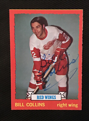 BILL COLLINS 1973-74 TOPPS SIGNED AUTOGRAPHED CARD #158 DETROIT RED ...