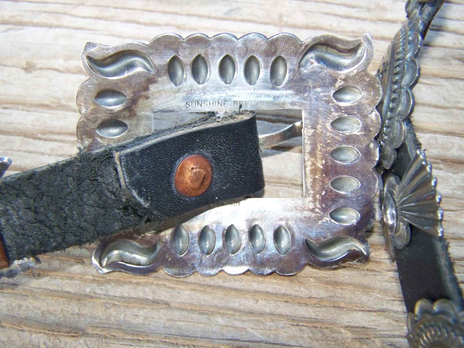 Vintage Navajo SUNSHINE REEVES Sterling Silver Native American Concho ...