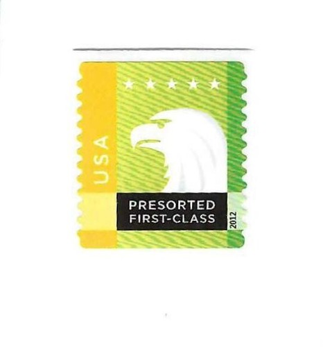 STAMP US SCOTT 4590 "Eagle-Yellow Orange" PRESORTED FIRST CLASS 2012 ...