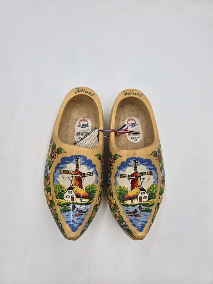 Dutch Wooden Clogs Shoes Made In Holland, Holland Windmill | eBay