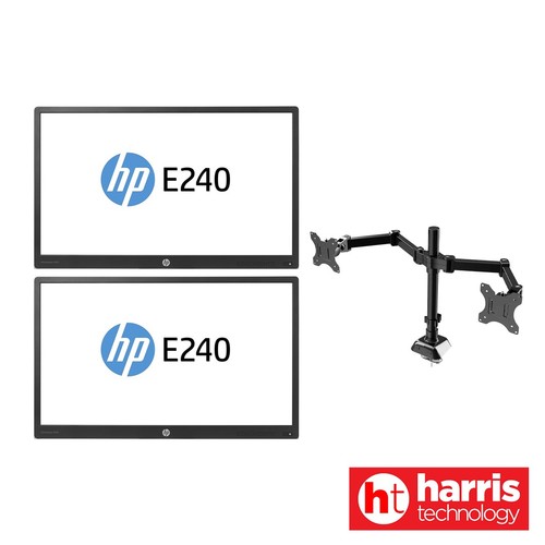 2 x HP EliteDisplay E240 24" IPS Monitors (No Stand) + IdeerLife LS2 ...