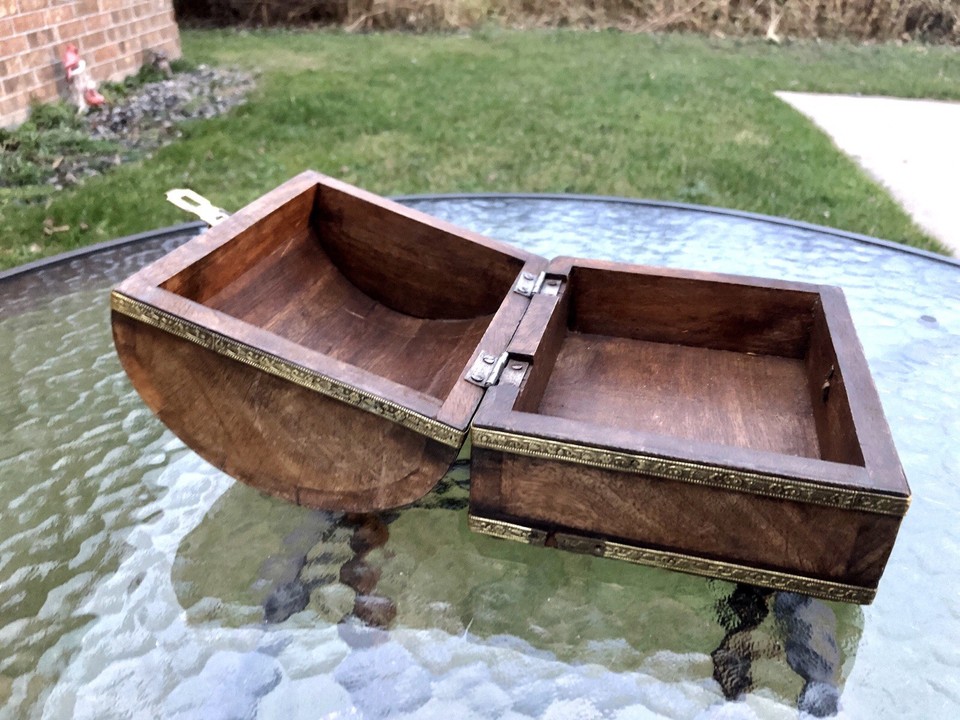 RARE Victorian Antique Treasure Chest Wood Boudoir Vanity Jewelry ...