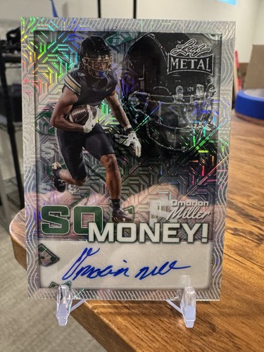 Omarion Miller 2025 Leaf Metal Football So Money Prospect RC Auto #/5 🔥 ...