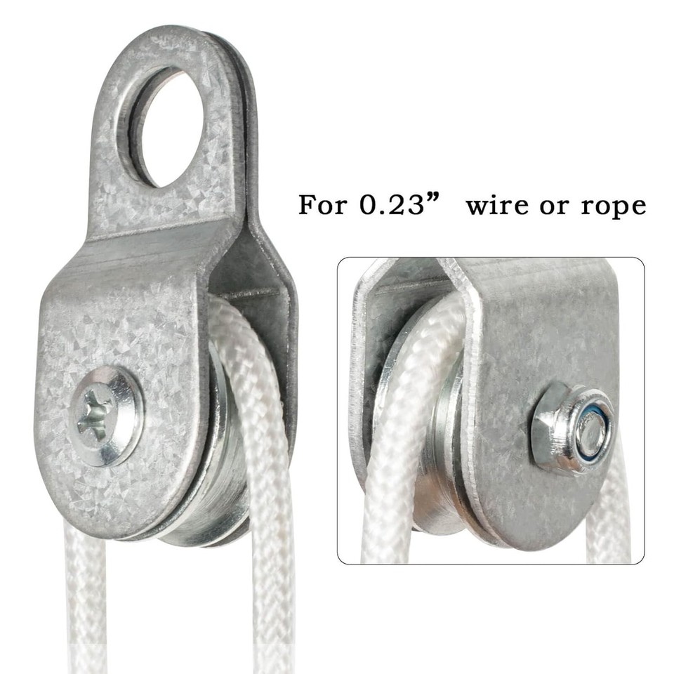 4 Pack Small Snatch Cable Pulley Block for 6mm / 0.23 Inch Wire Rope ...