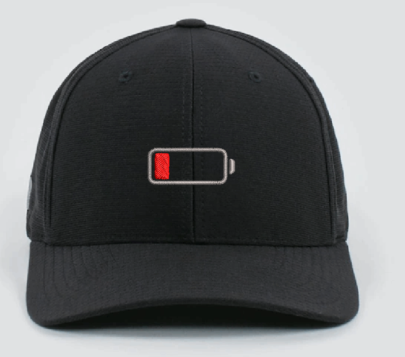 Low Battery 1% Low Energy Baseball Cap Black hat US Seller ADJUSTABLE ...