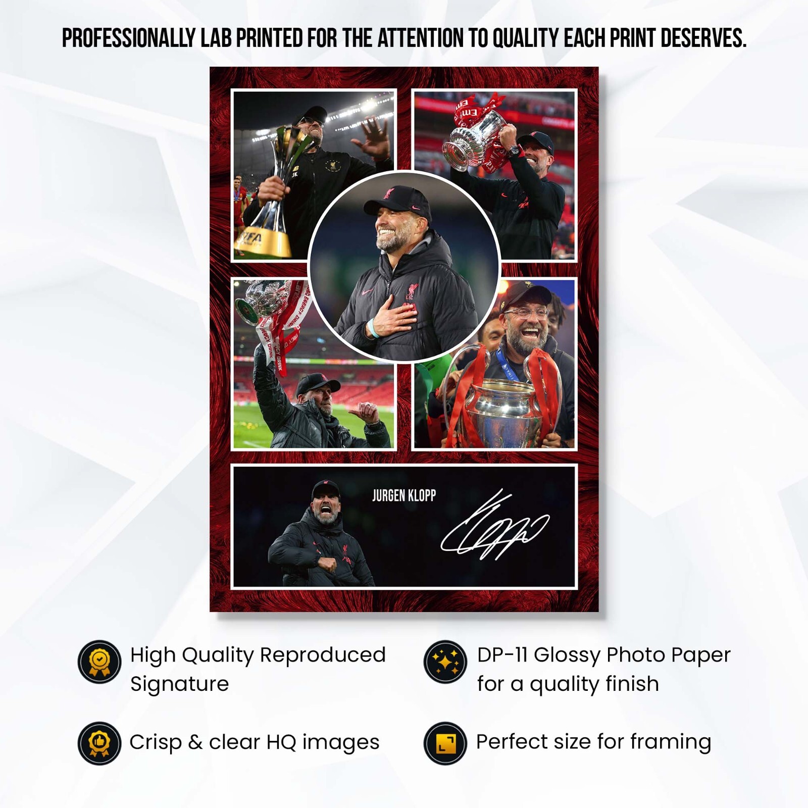 Jurgen Klopp LIVERPOOL Signed Pre-Print Autograph A4 Montage PHOTO Gift ...