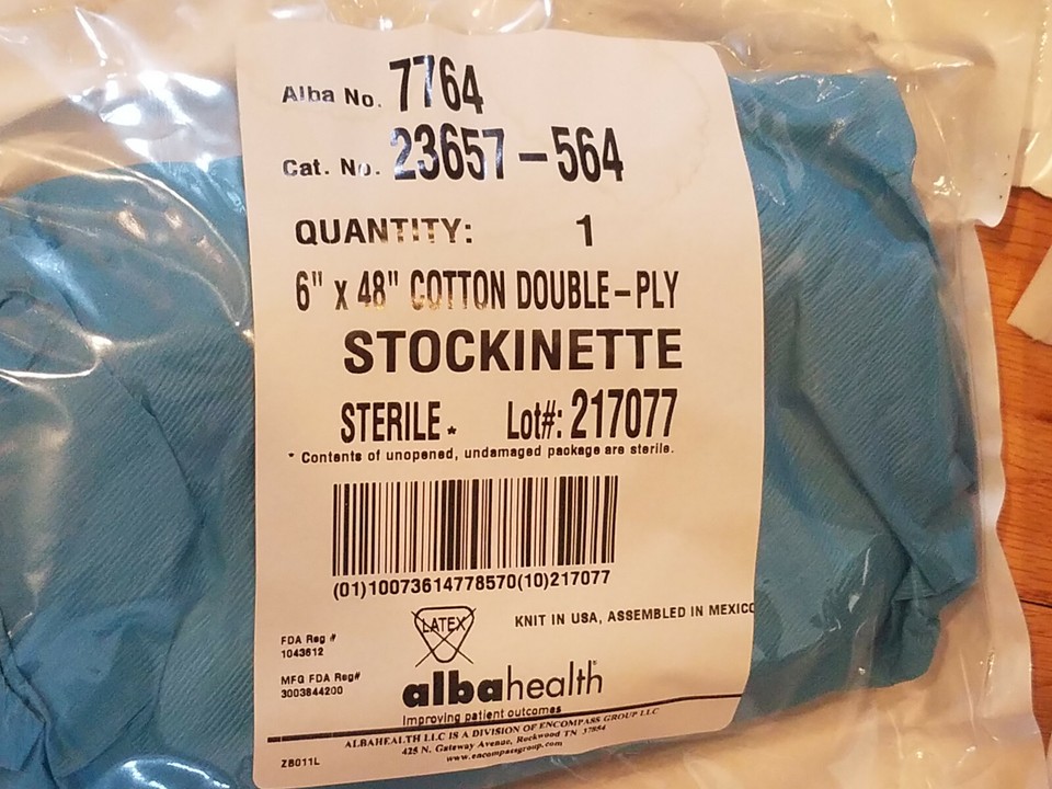 17 count AlbaHealth 6" x 48" Double Ply Sterile Stockinettes #7764 ...