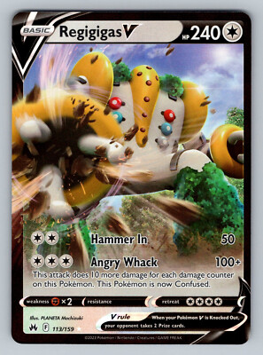 Pokemon Regigigas V - Holo Ultra Rare - 113/159 - Crown Zenith NM T5 | eBay