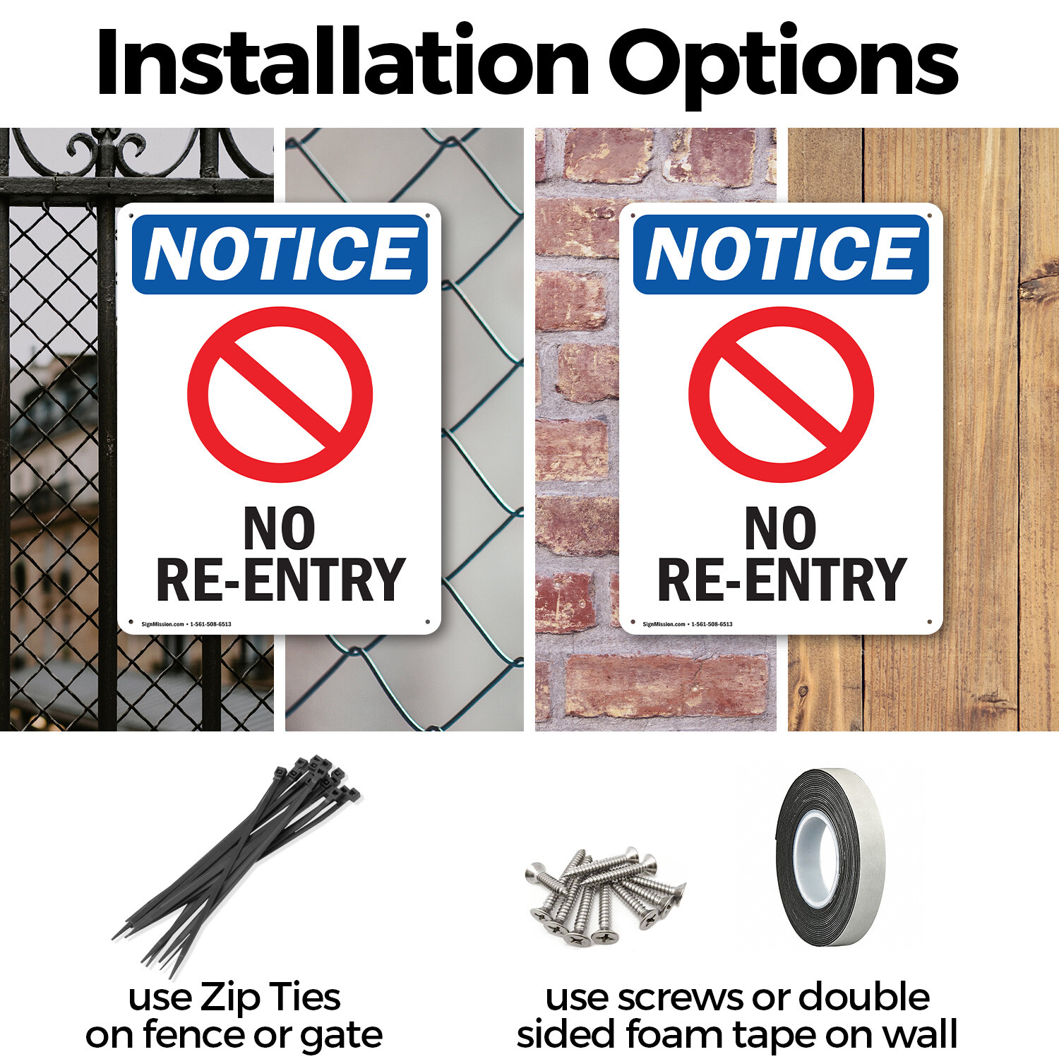 (2 Pack) No Re-Entry OSHA Notice Sign Decal Metal Plastic | eBay
