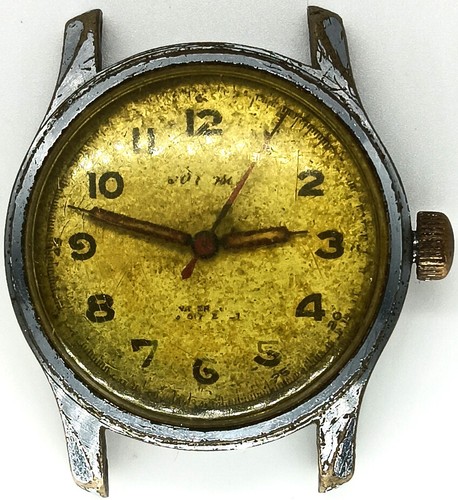 C618 mens Vintage Works Enicar Military Field Manual War Red Hand Old ...