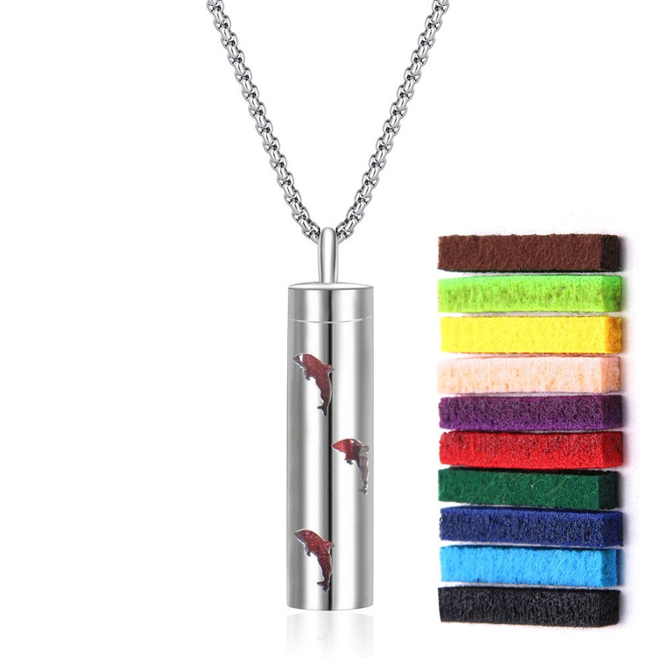 Scent Necklace Steel Fragrance Diffuser Oil Necklace Perfume Bottle ...