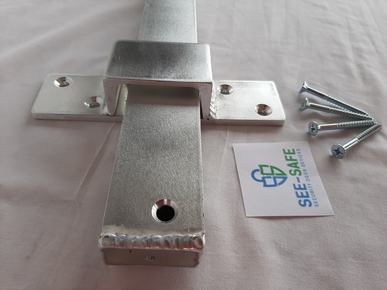 Security Door Bar Lock Barricade Sliding Square Tube w/ Padlock Holes ...