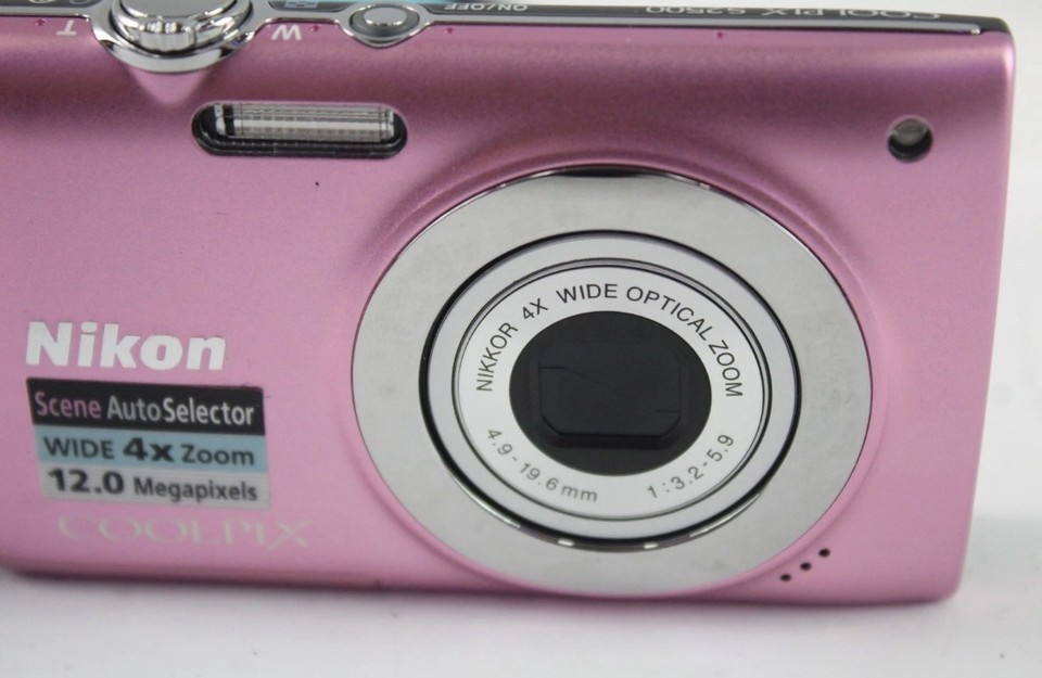 Nikon COOLPIX S2500 12.0MP 4x Zoom CCD Digital Camera Pink Excellent ...