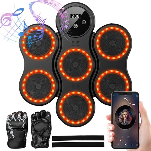 Wall Mounted LED Boxing Target Bluetooth Music Punch Pad With Speed ...