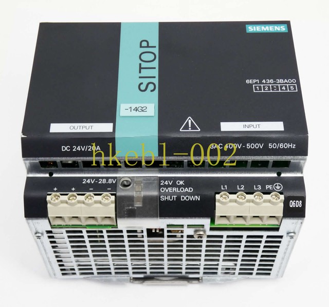 Siemens SITOP Modular 20A Stabilized Power Supply 24V DC/20A (6EP1436 ...