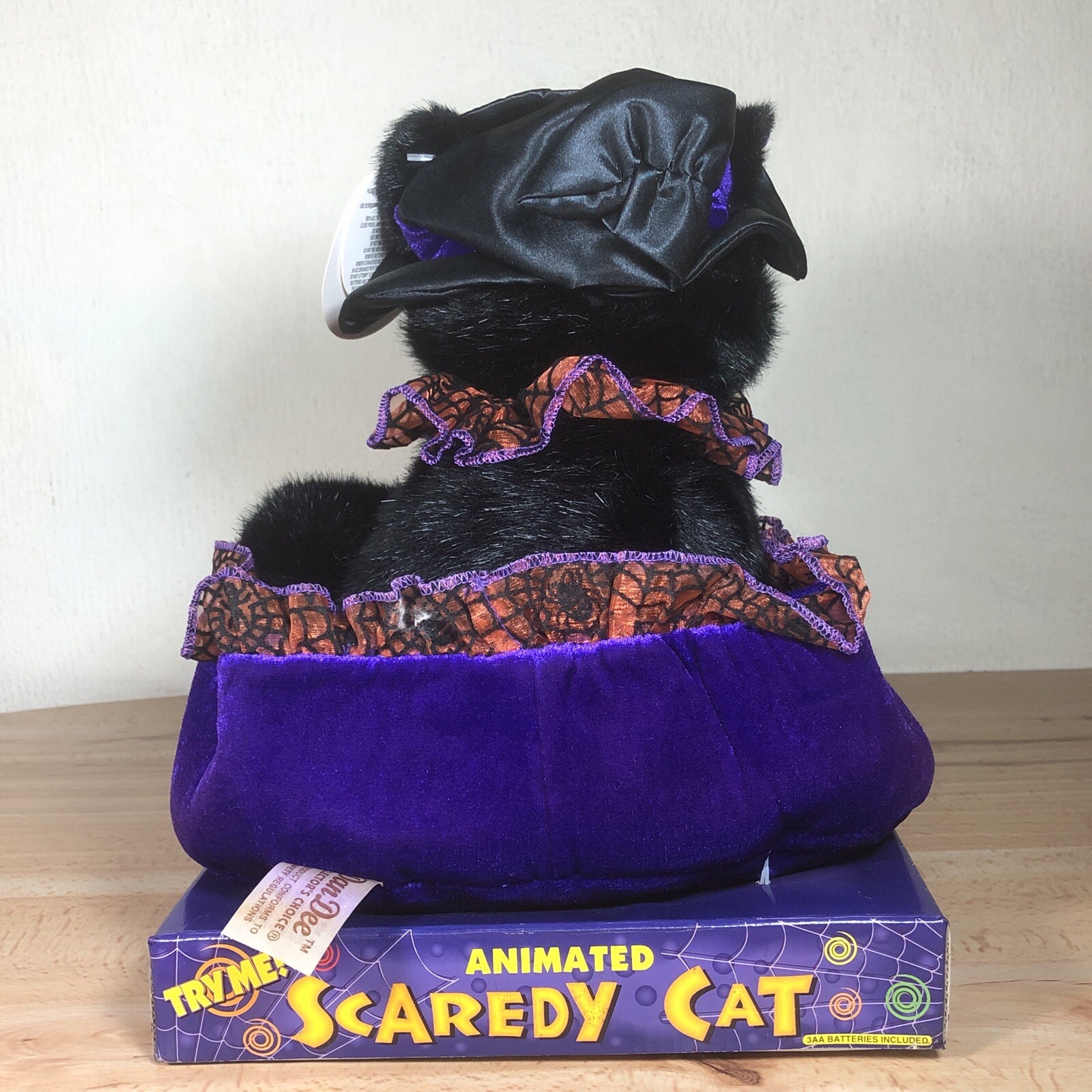 Dan Dee Animated Scaredy Witch Black Cat Plush Screeching Halloween ...