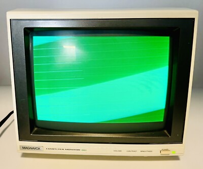 Vintage Retro CRT Computer Monitor 80 Magnavox Green Phosphorus Tested ...