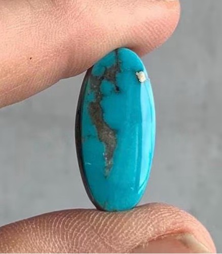 Blue Ithaca Peak Turquoise Cabochon With A Quartz Inclusion And Pyrite ...