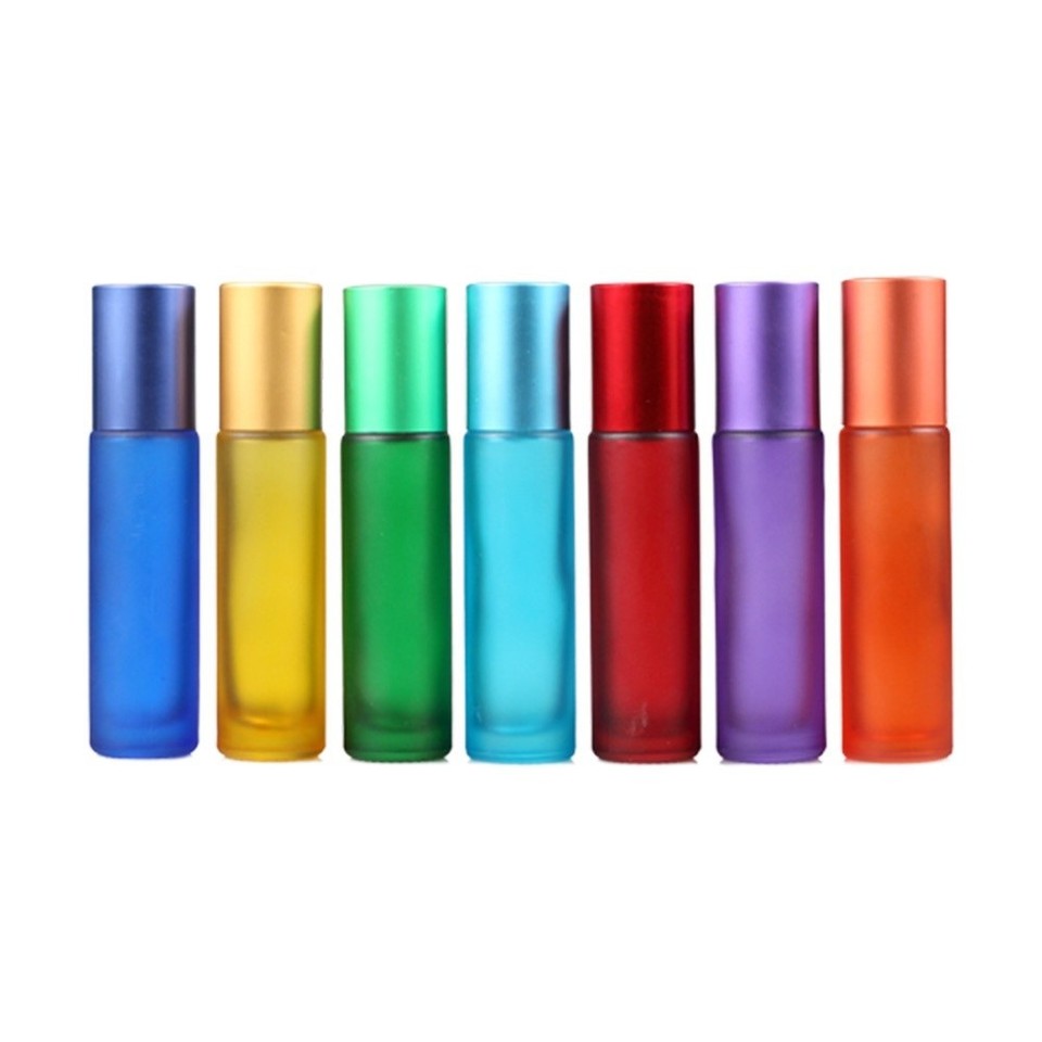 7 Pcs Travel Perfume Refillable Bottle Dull Polish Aromatherapy Roller ...