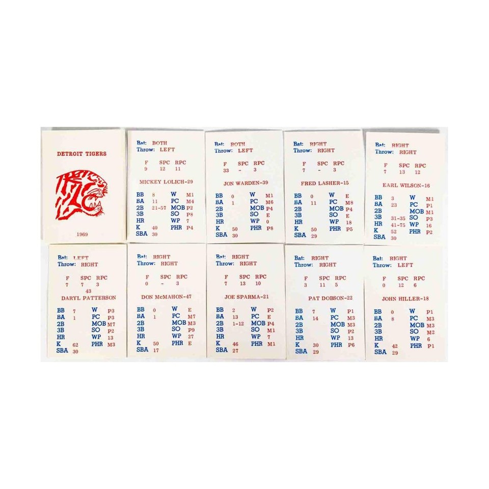 BLM Games Cardgame Big League Manager Baseball - 1969 Player Cards NM ...