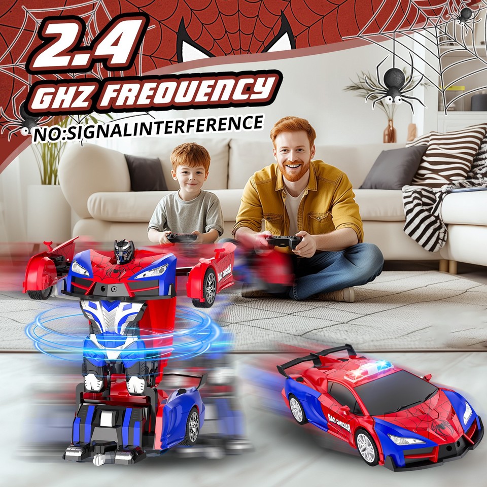 Spider Transform Robot Remote Control Car Toys, RC Cars Gift for Kids ...
